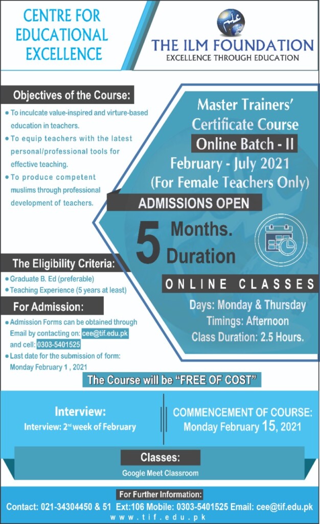 Master Trainer’s Certificate Course – The ILM Foundation